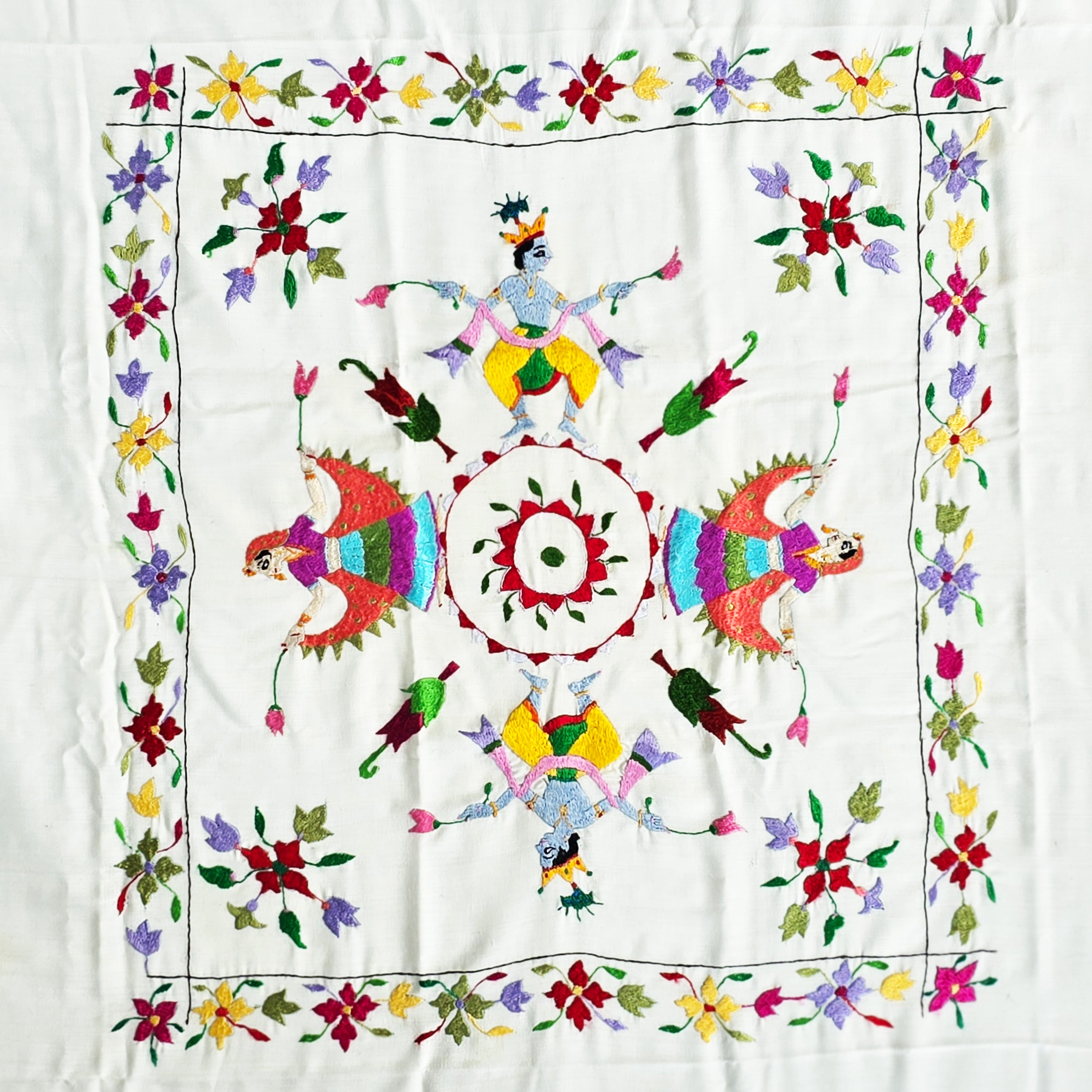 Raas Mandal Chamba Rumal Embroidery Design Handicraft - Cloth ...